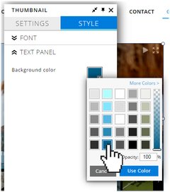 Changing the Thumbnail Gallery Text Panel Background Color