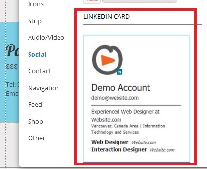 LinkedIn Business Card on your website