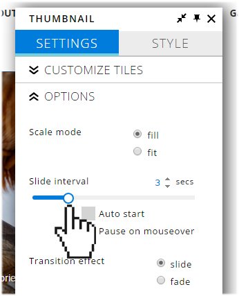Customizing Thumbnail Gallery Slide Behavior