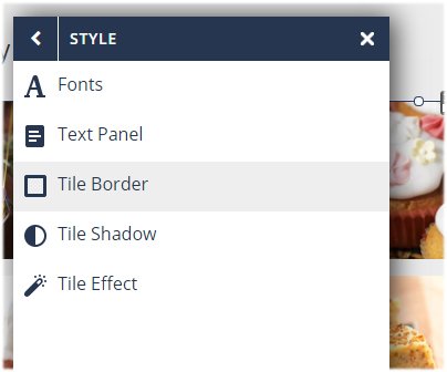 Customizing Tiles Gallery Image Tile Border and Shadow
