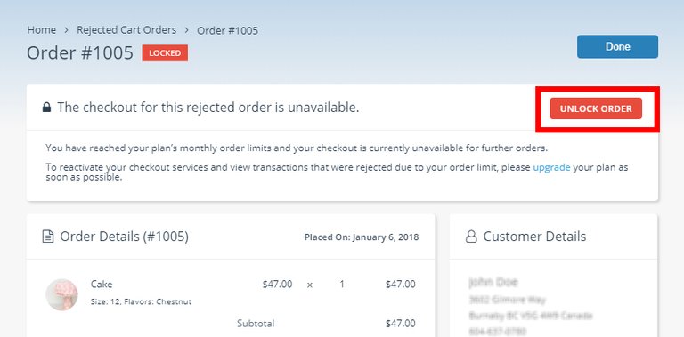 Managing Rejected Orders