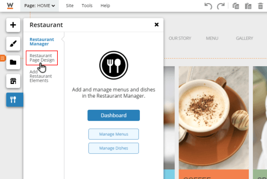 Customizing the Restaurant Menu Page Master Design